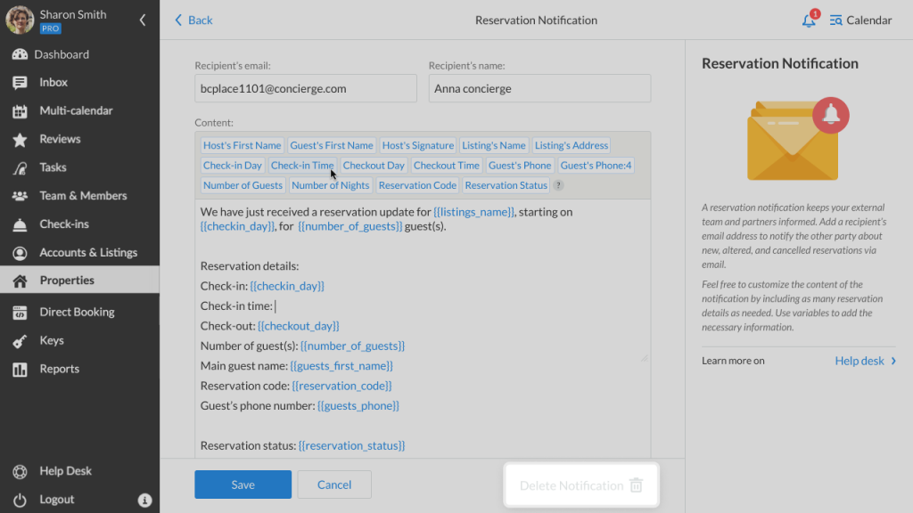 How Do I Set Email Notifications About Reservations?