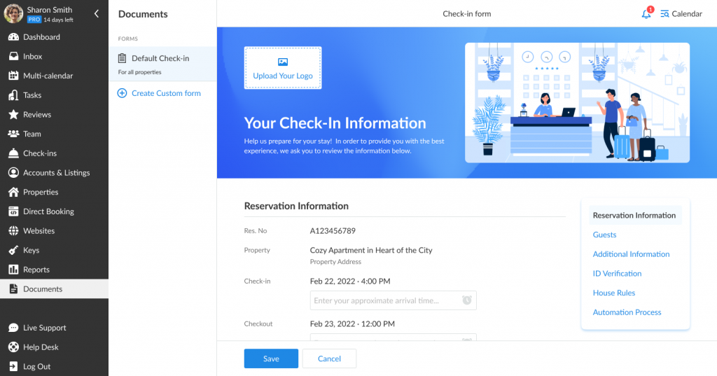 Check-in Form: Feature Overview | iGMS Help Desk